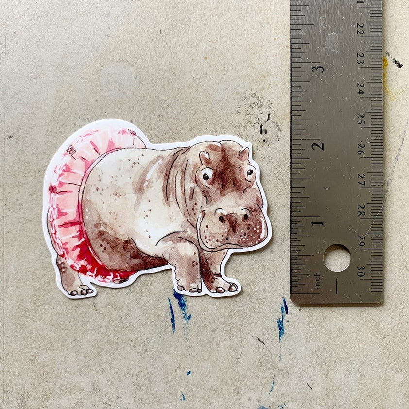 Dancing Hippo Sticker – The Critter Co